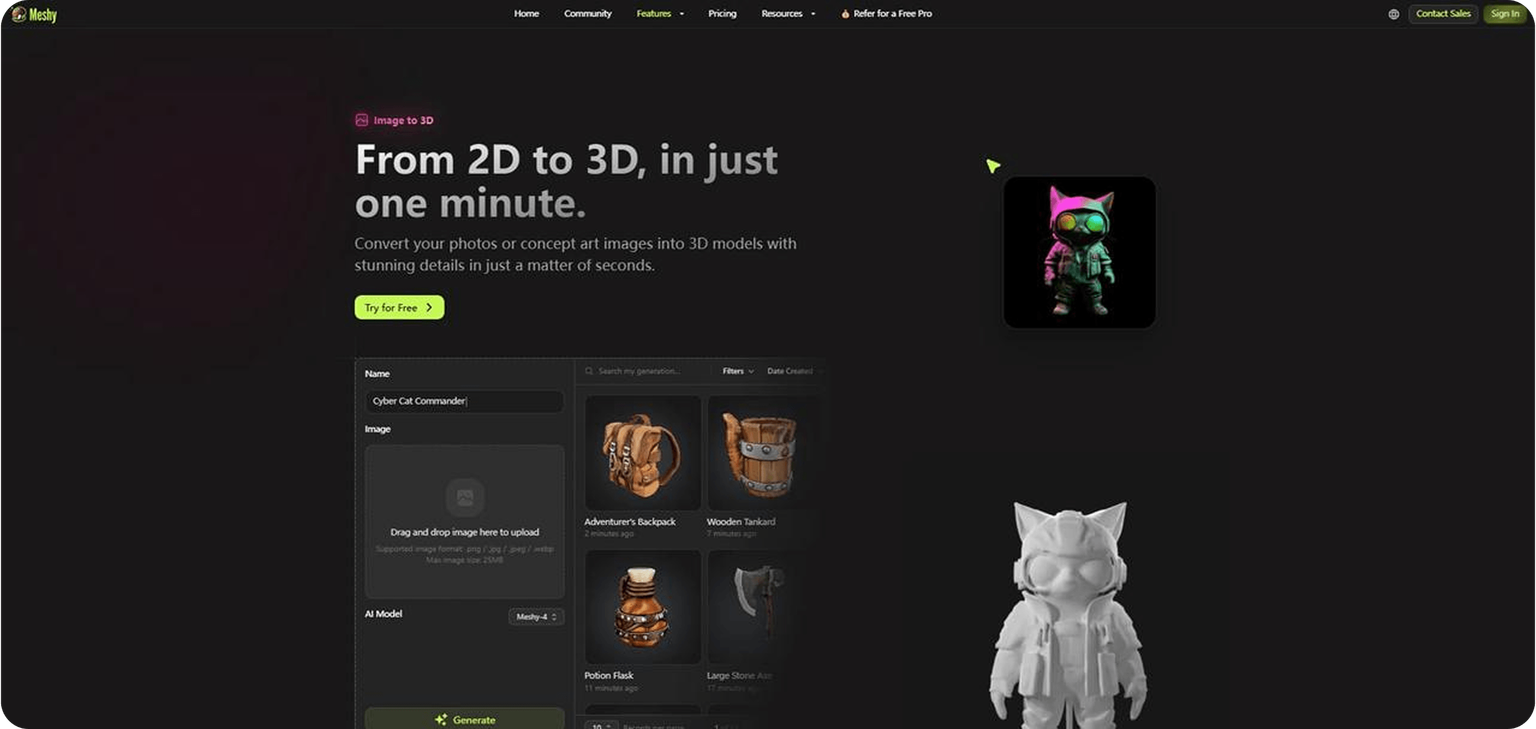 2D Image to 3D Model - KIRI Engine