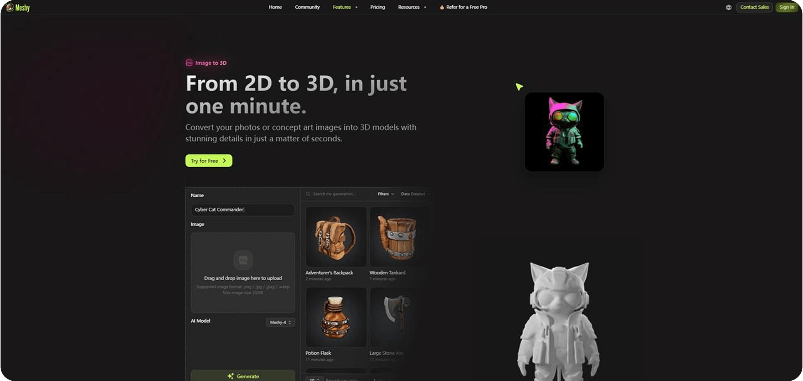2D Image to 3D Model - KIRI Engine