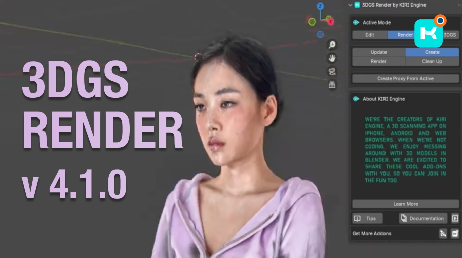 3DGS Render Blender Addon - KIRI Engine